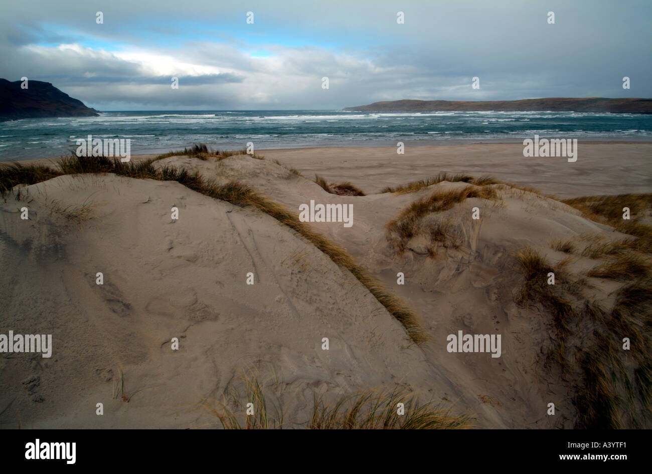 Deserted beach and sand dunes at Maghera near Ardara County Donegal ...