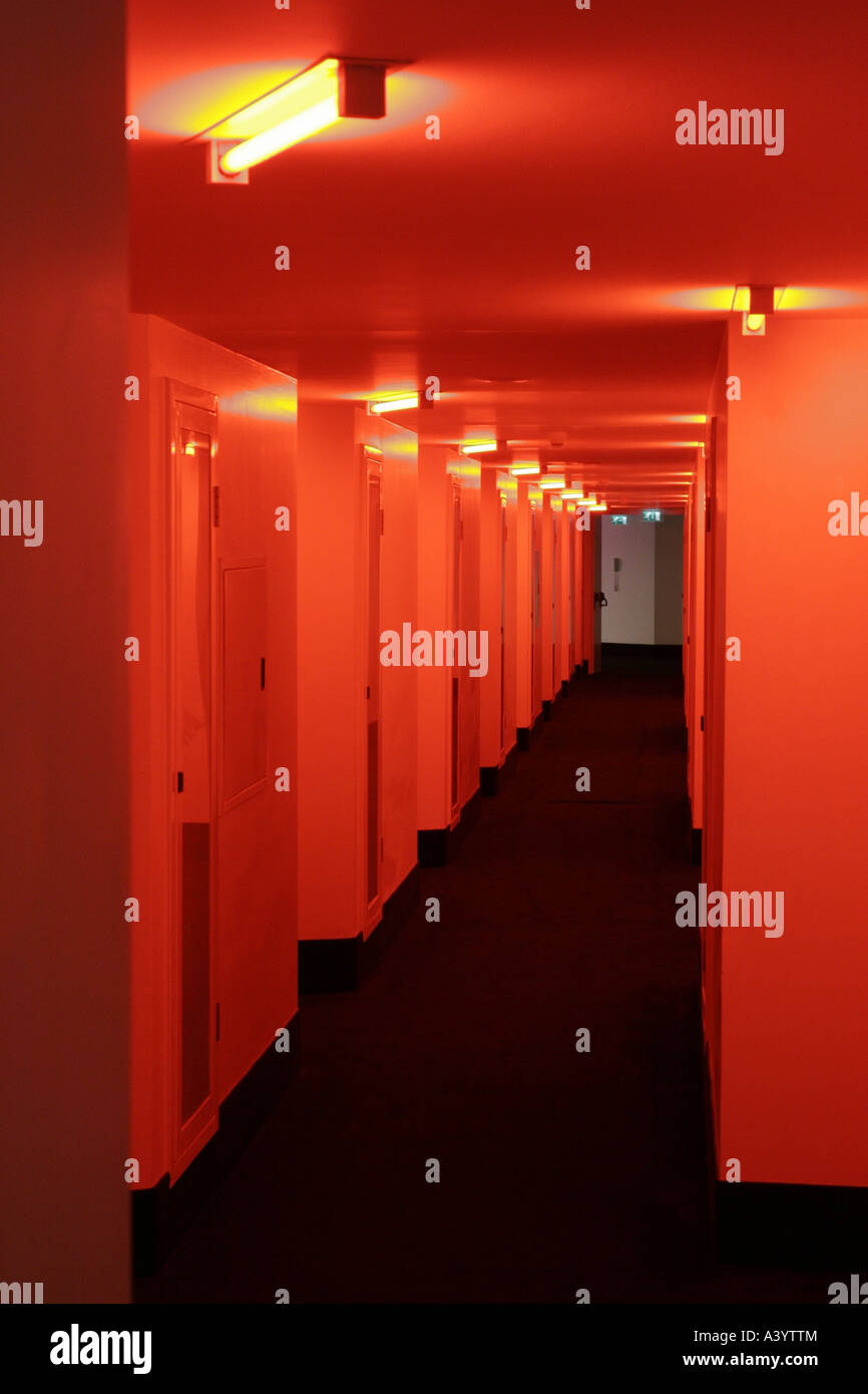 red hotel hall Stock Photo - Alamy