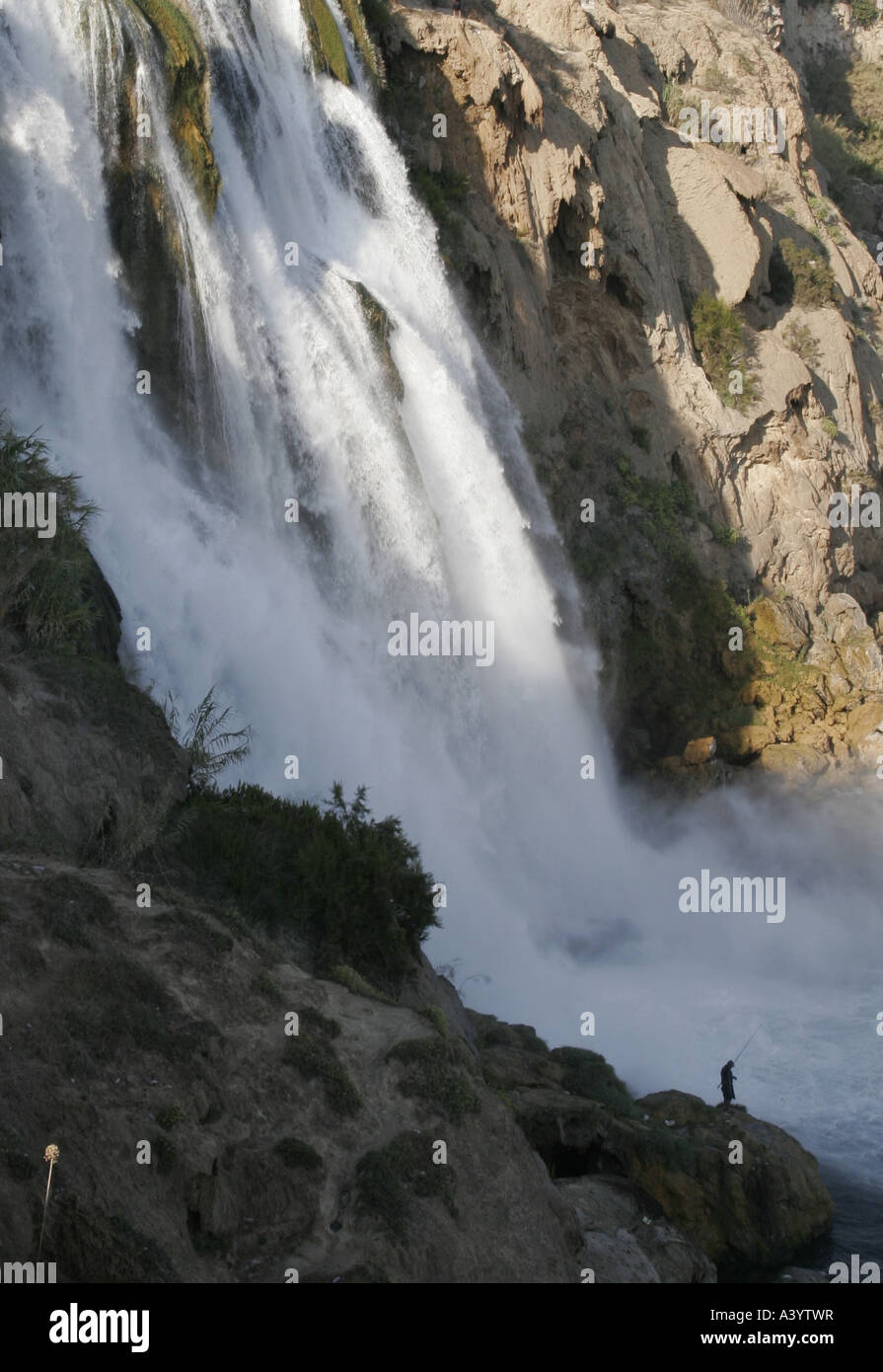 Lara waterfalls near Antalya, Turkey, Tuerkische Riviera, Unterer ...