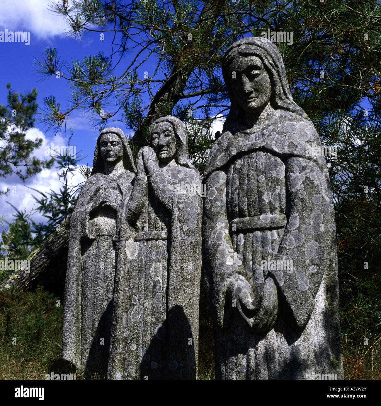 geography / travel, France, Callac, monuments, calvary, detail, women ...