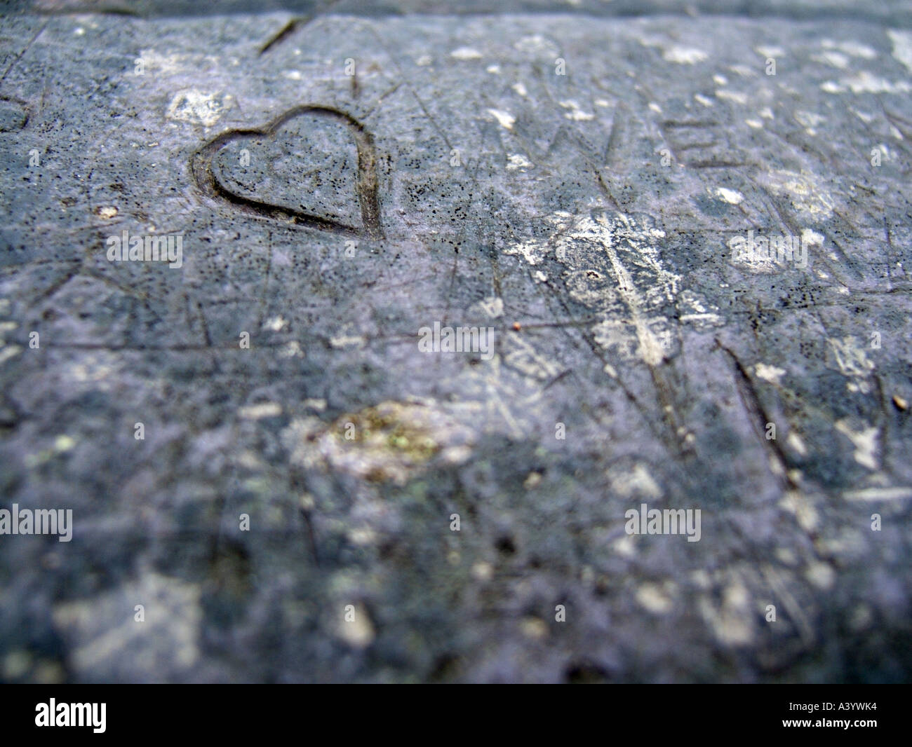 heart carved into old slate slab Stock Photo - Alamy