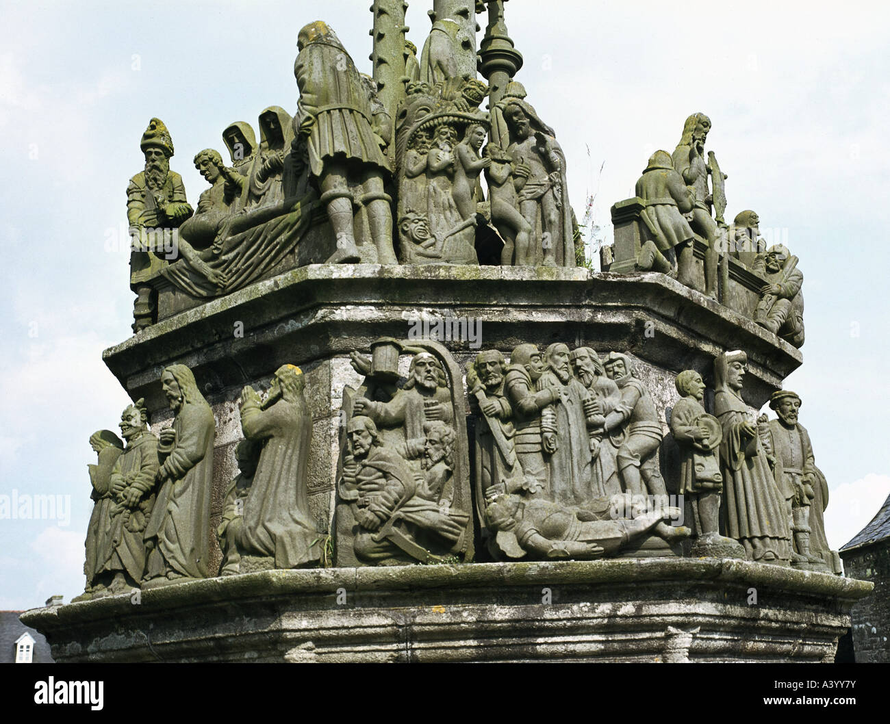 geography / travel, France, Plougonven, monuments, calvary, detail ...