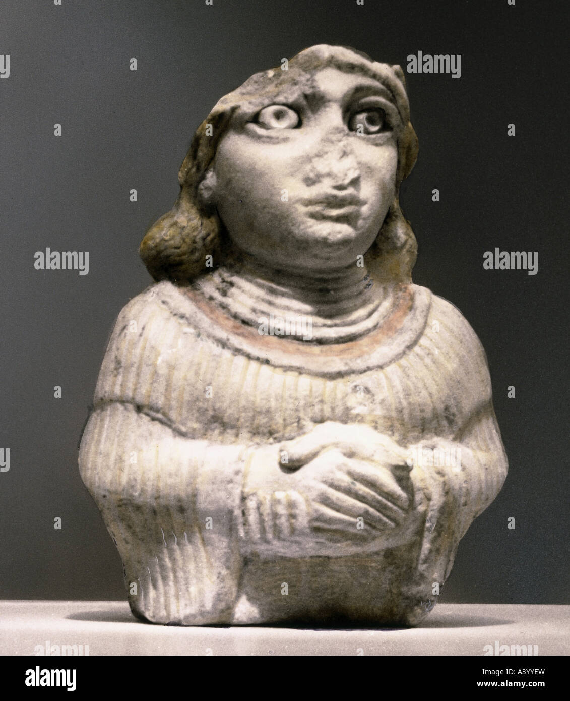 fine arts, Mesopotamia, Babylonia, bust of a woman, Old Babylonian ...