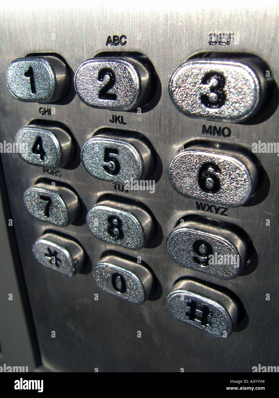 push button numbers on public phone Stock Photo - Alamy