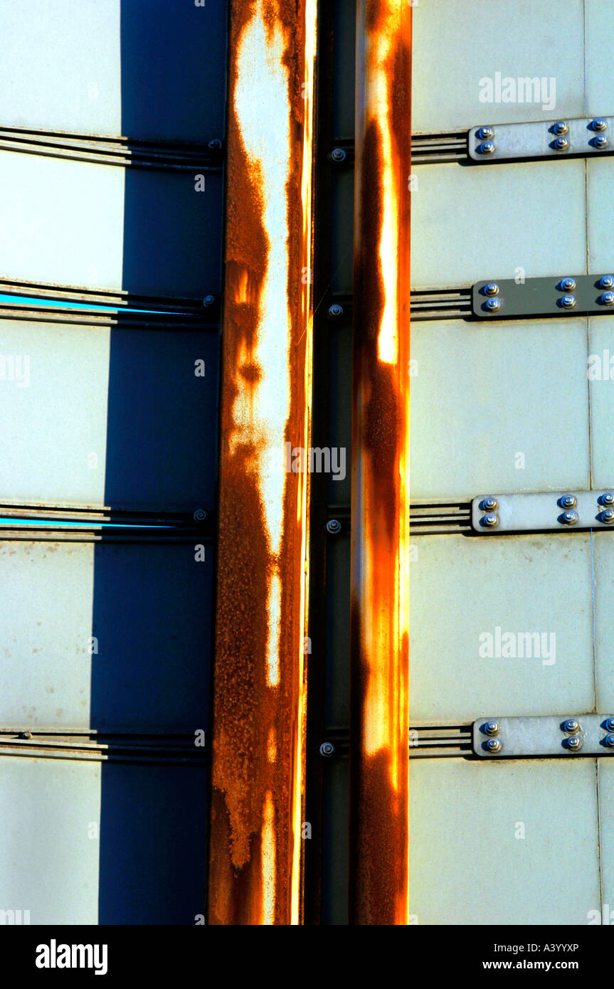 Rusting Metal On The Back Of A Large Road Sign Stock Photo - Alamy