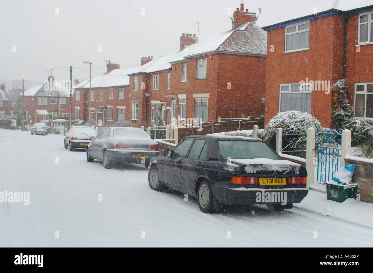 Snow Covered Street,Stoke-On-Trent,Staffordshire,UK Stock Photo - Alamy