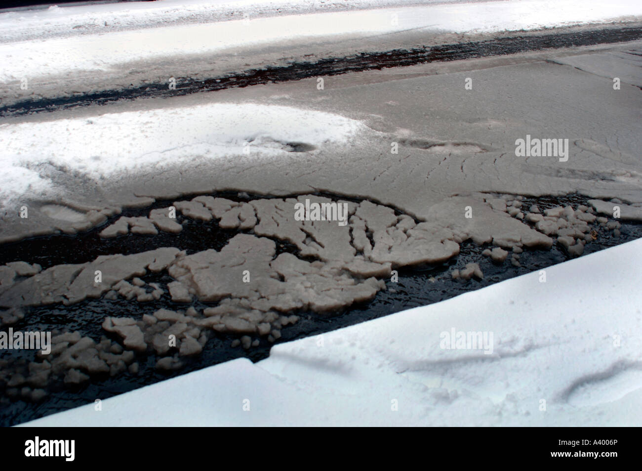 Snow Melting & Turning Into Slush Stock Photo - Alamy