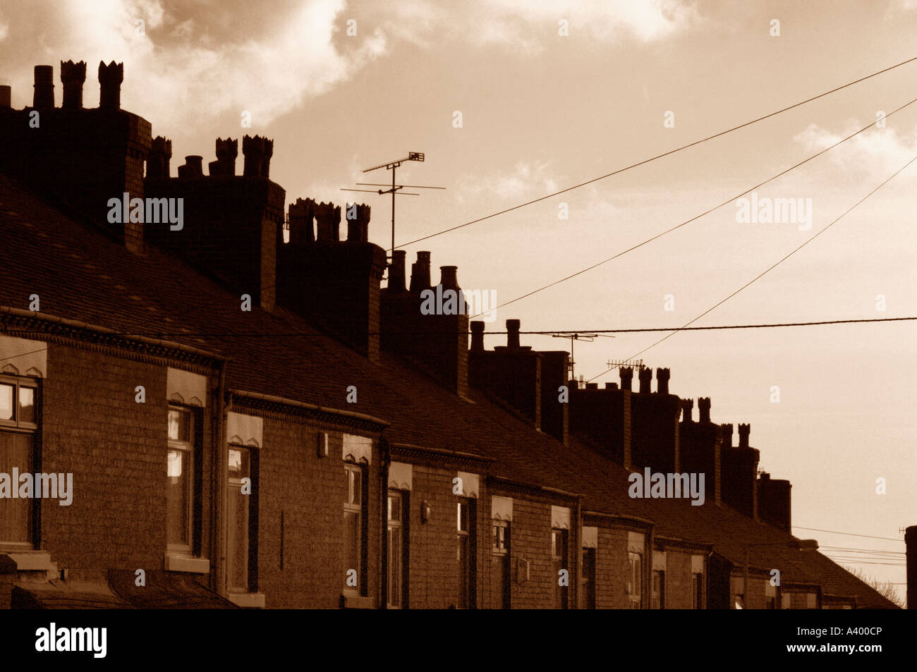 A Row Of Terraced Houses In Stoke-On-Trent, Staffordshire ,UK Stock ...