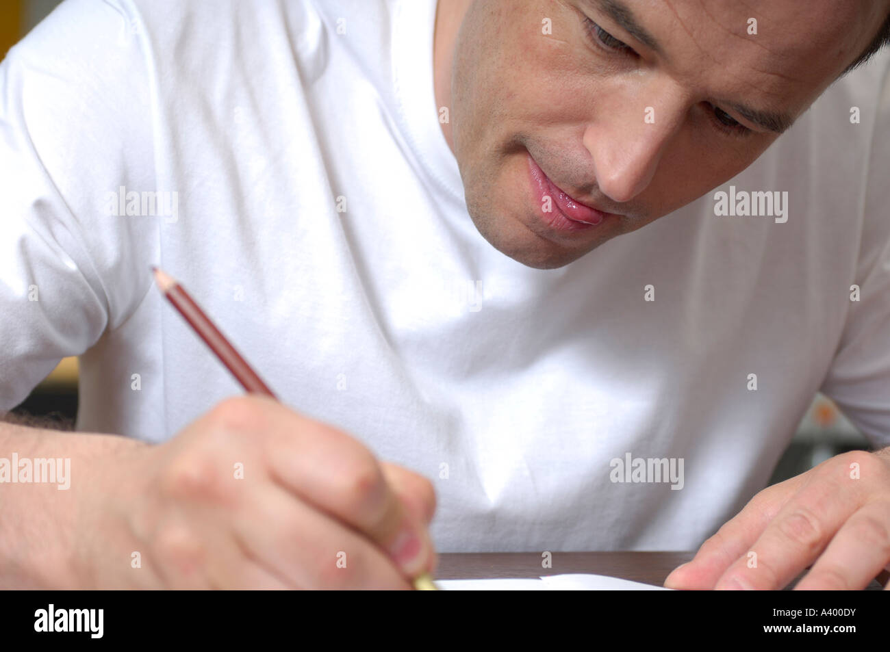 portrait of man drawing Stock Photo - Alamy