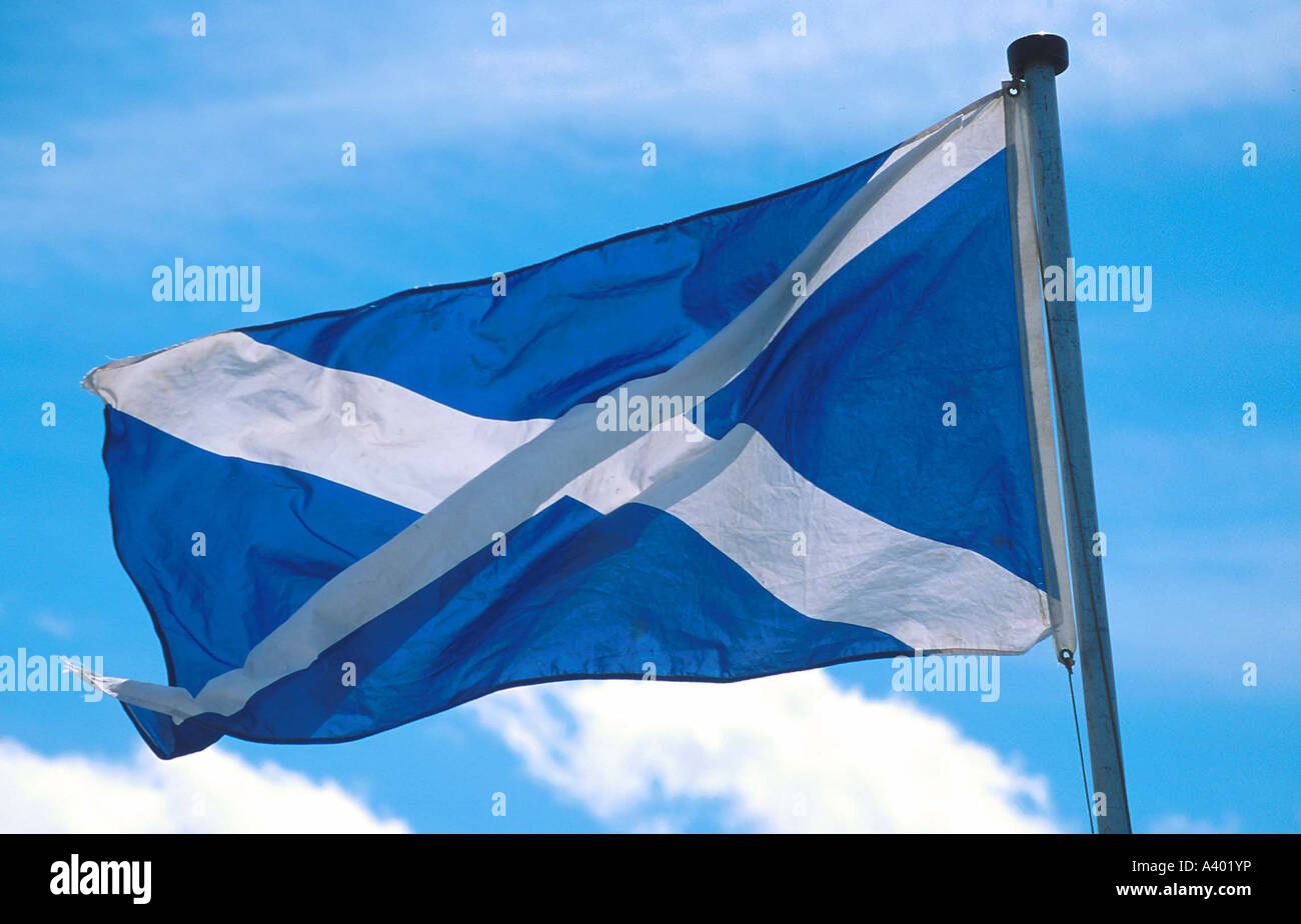 St Andrews Flag - One of the national emblems of Scotland Stock Photo ...