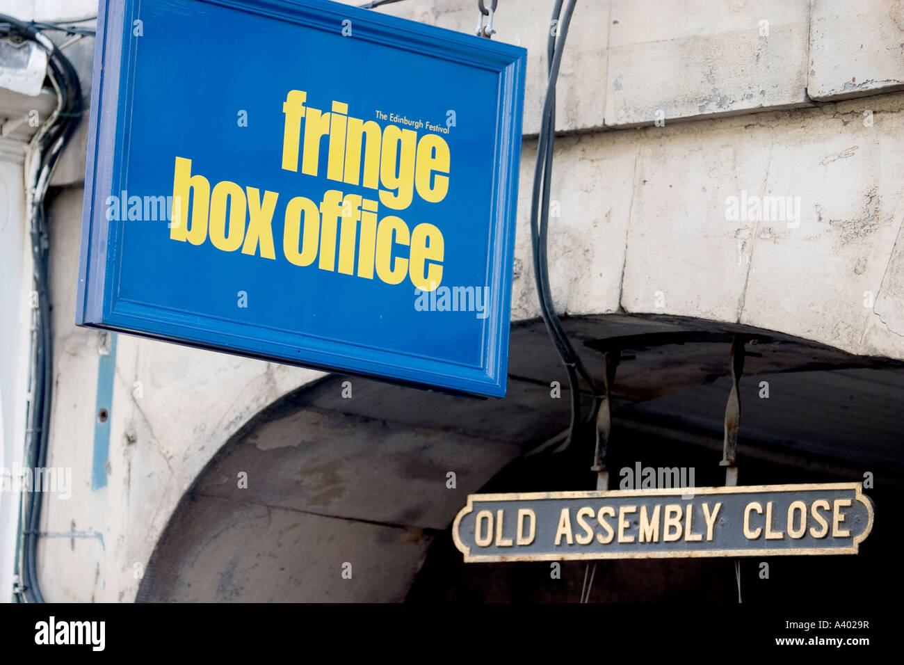 Blue fringe sign hi-res stock photography and images - Alamy