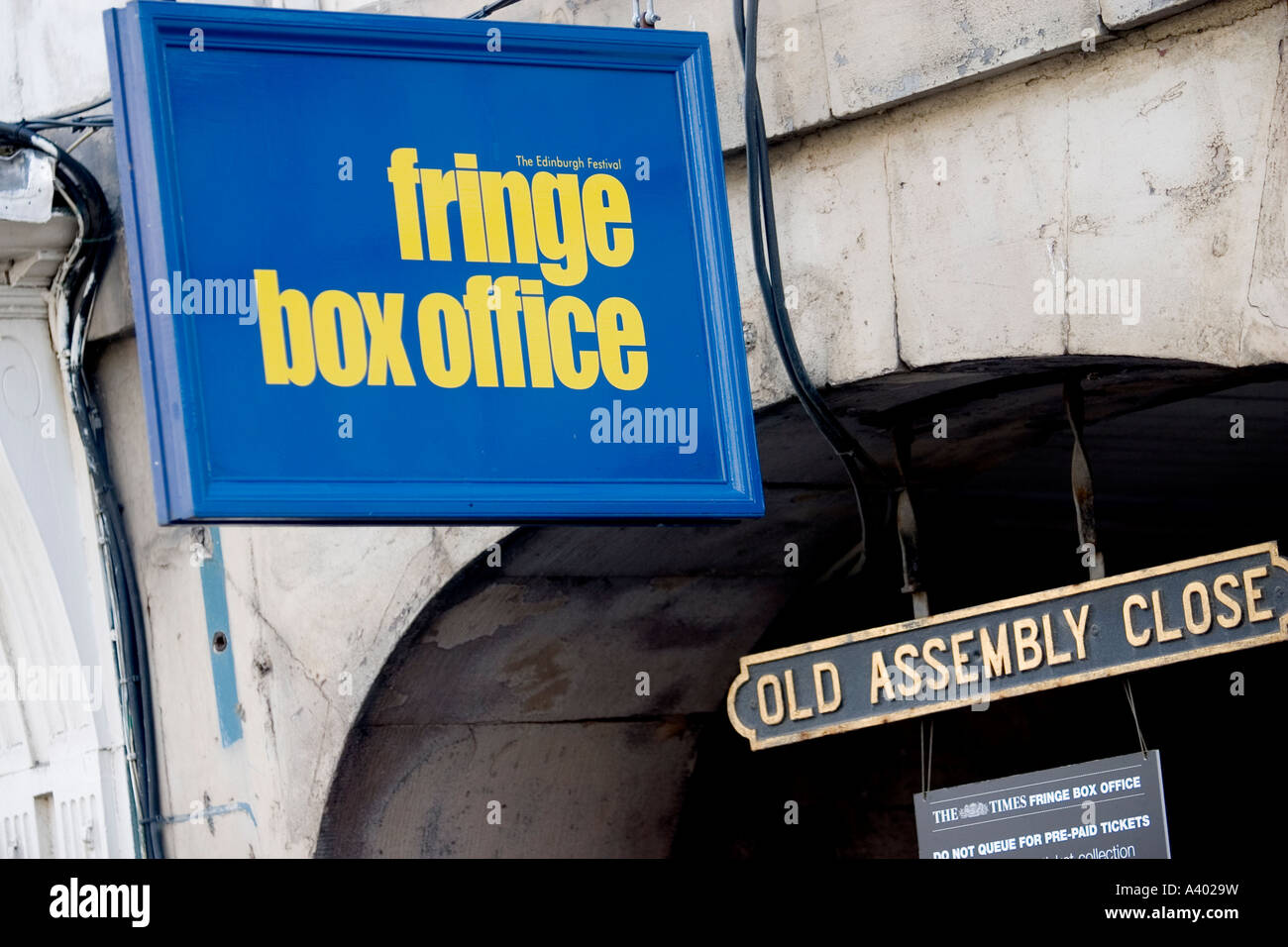 Edinburgh Fringe Festival Box Office sign on the Royal Mile- Edinburgh ...