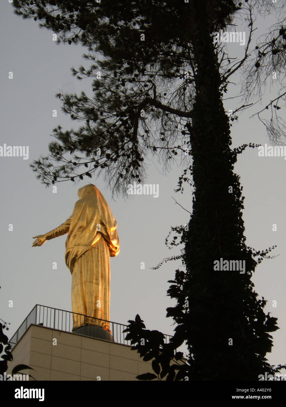 golden madonna statue in monte mario, rome Stock Photo - Alamy
