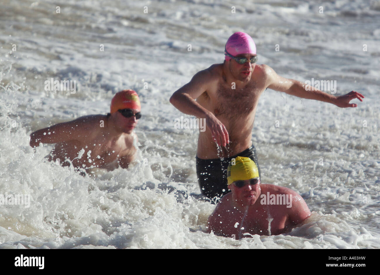 Brave Winter swim at Brighton, England Stock Photo - Alamy