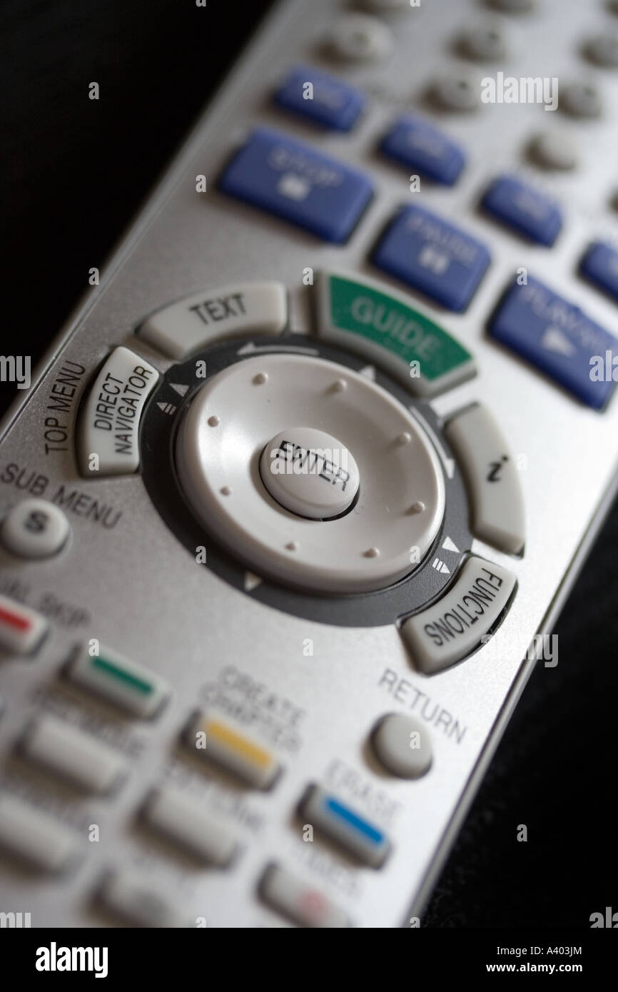 DVD Recorder remote control showing the enter button Stock Photo - Alamy