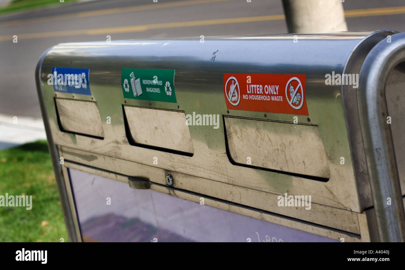 Canadian recycle street bins Stock Photo - Alamy