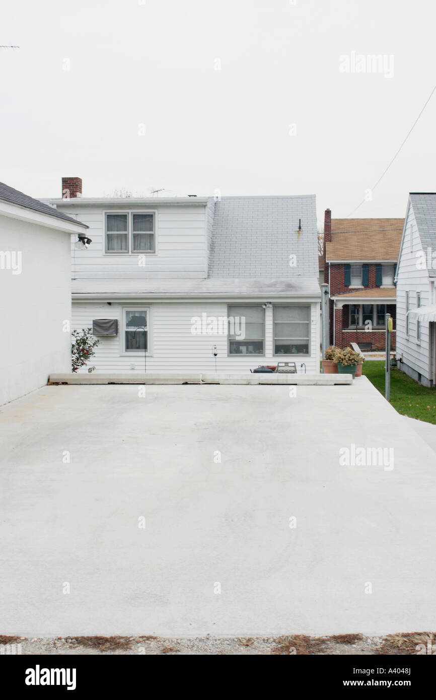 Rear of a house in a neighborhood Stock Photo - Alamy