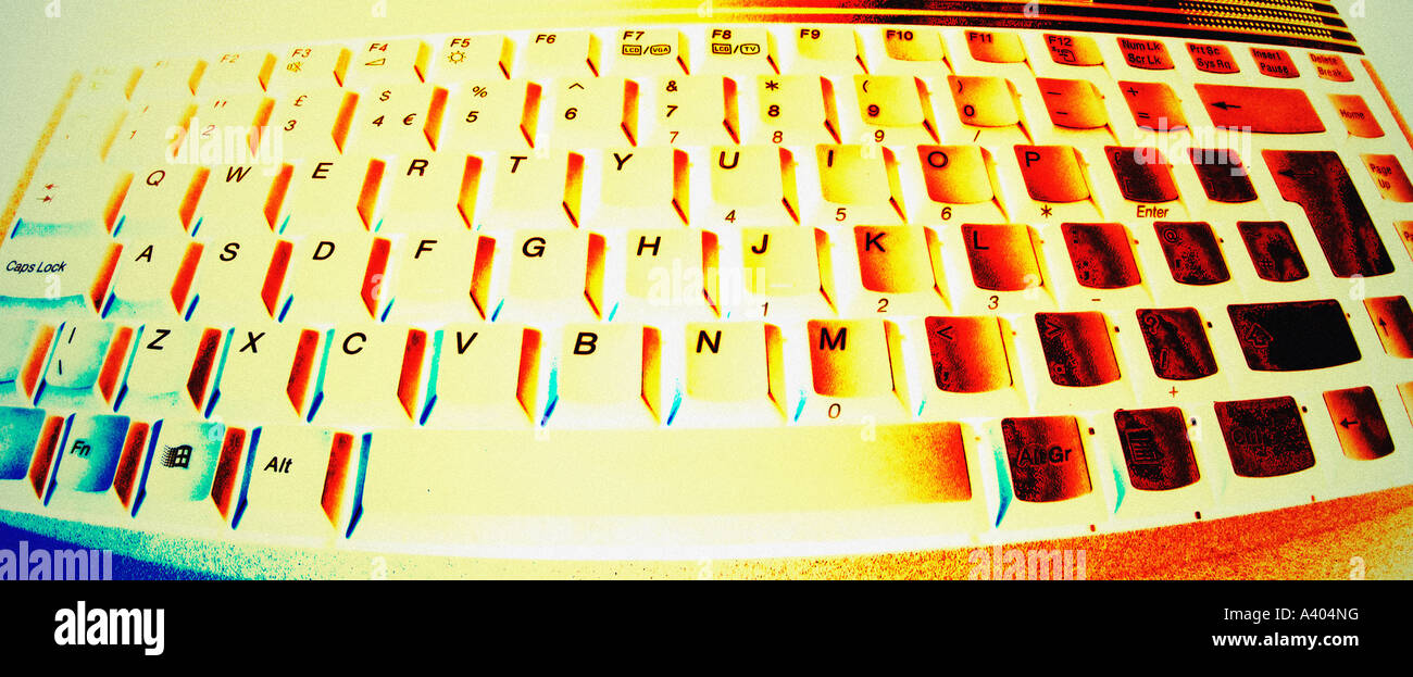 Computer keyboard seen through a fish-eye lens Stock Photo - Alamy