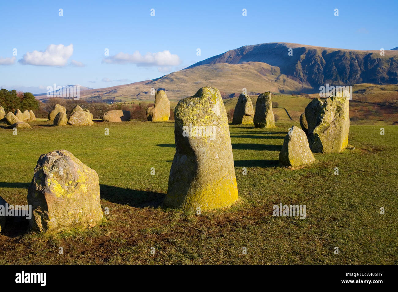 Castlerigg stone circle standing stones, Keswick, Lake District ...