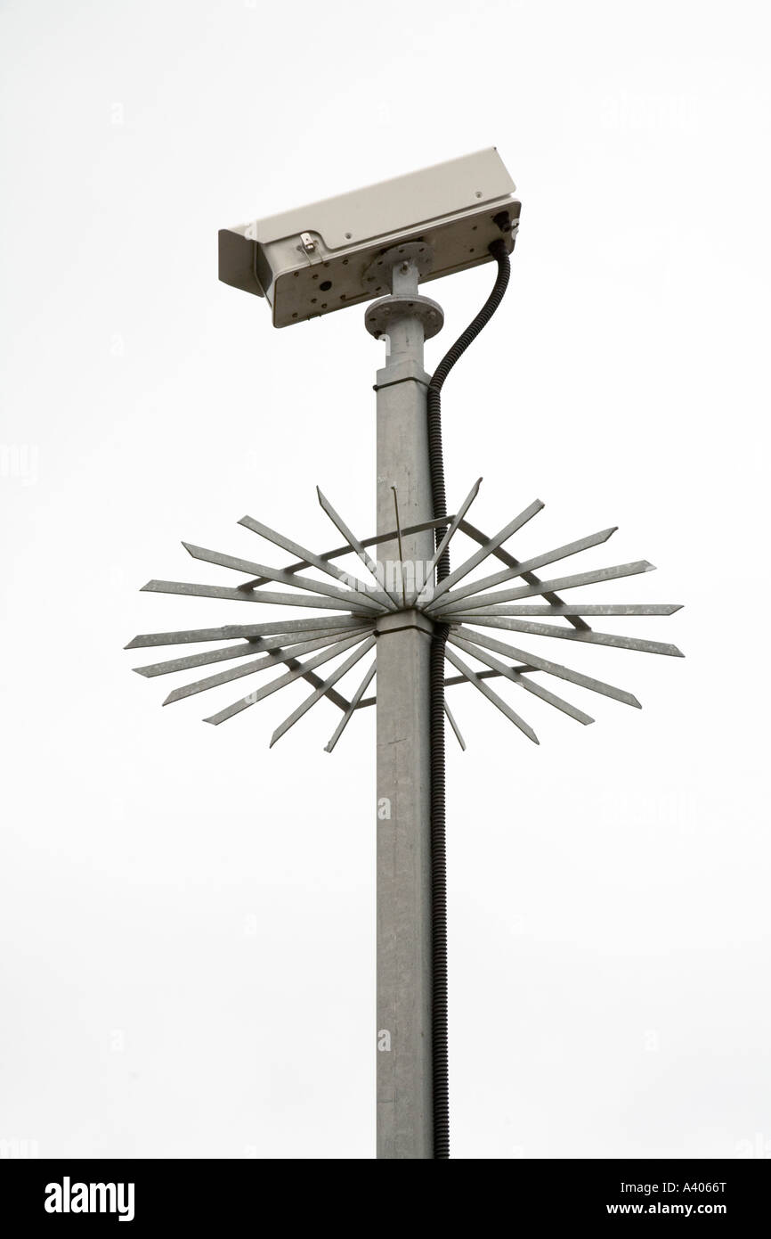 Security Camera with anti climb spikes Stock Photo - Alamy