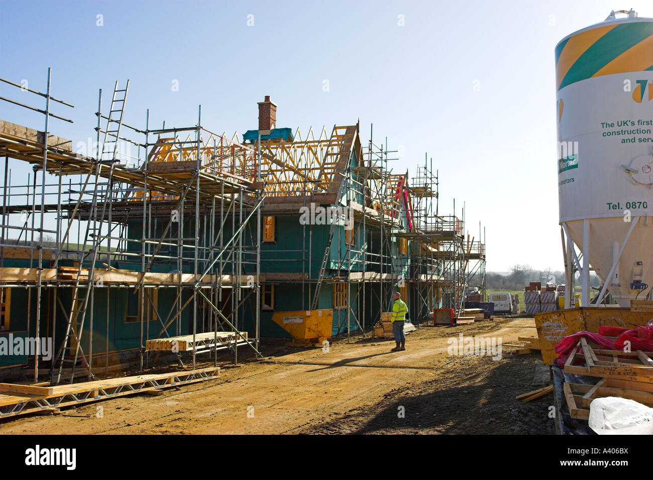 Building site with new houses being built Stock Photo - Alamy