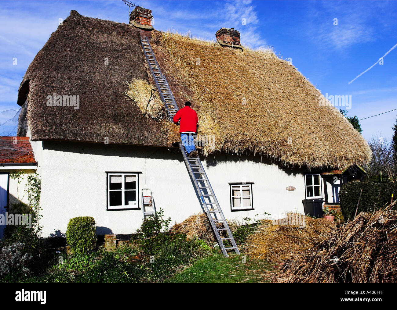 Thatcher thatch thatching wheat hi-res stock photography and images - Alamy