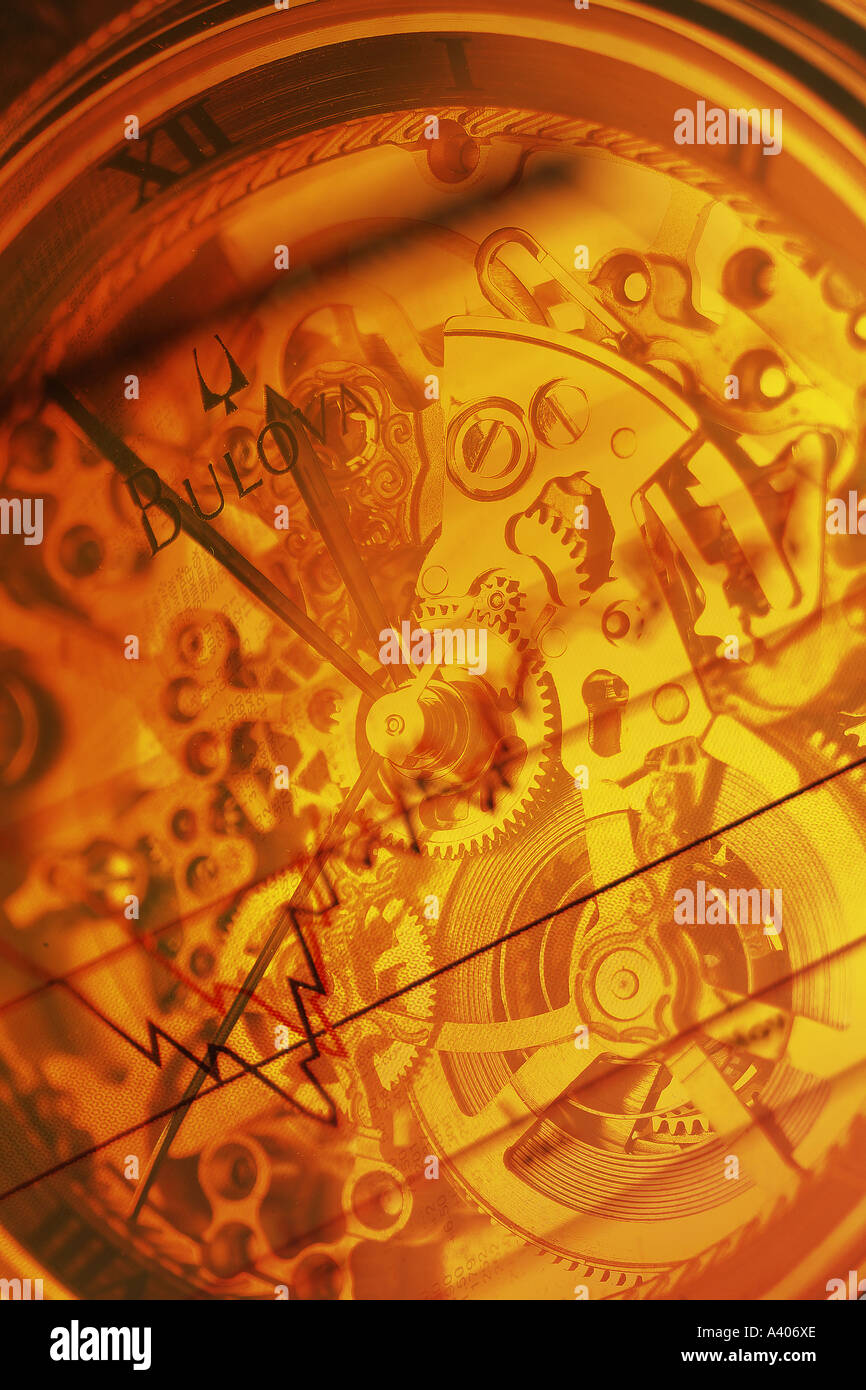 detail of clockwork clock Stock Photo - Alamy