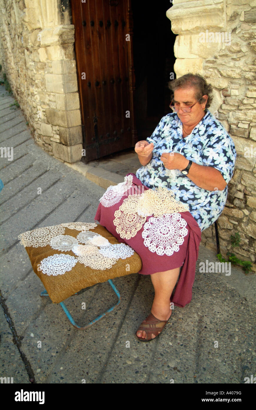 Woman lace making hi-res stock photography and images - Alamy