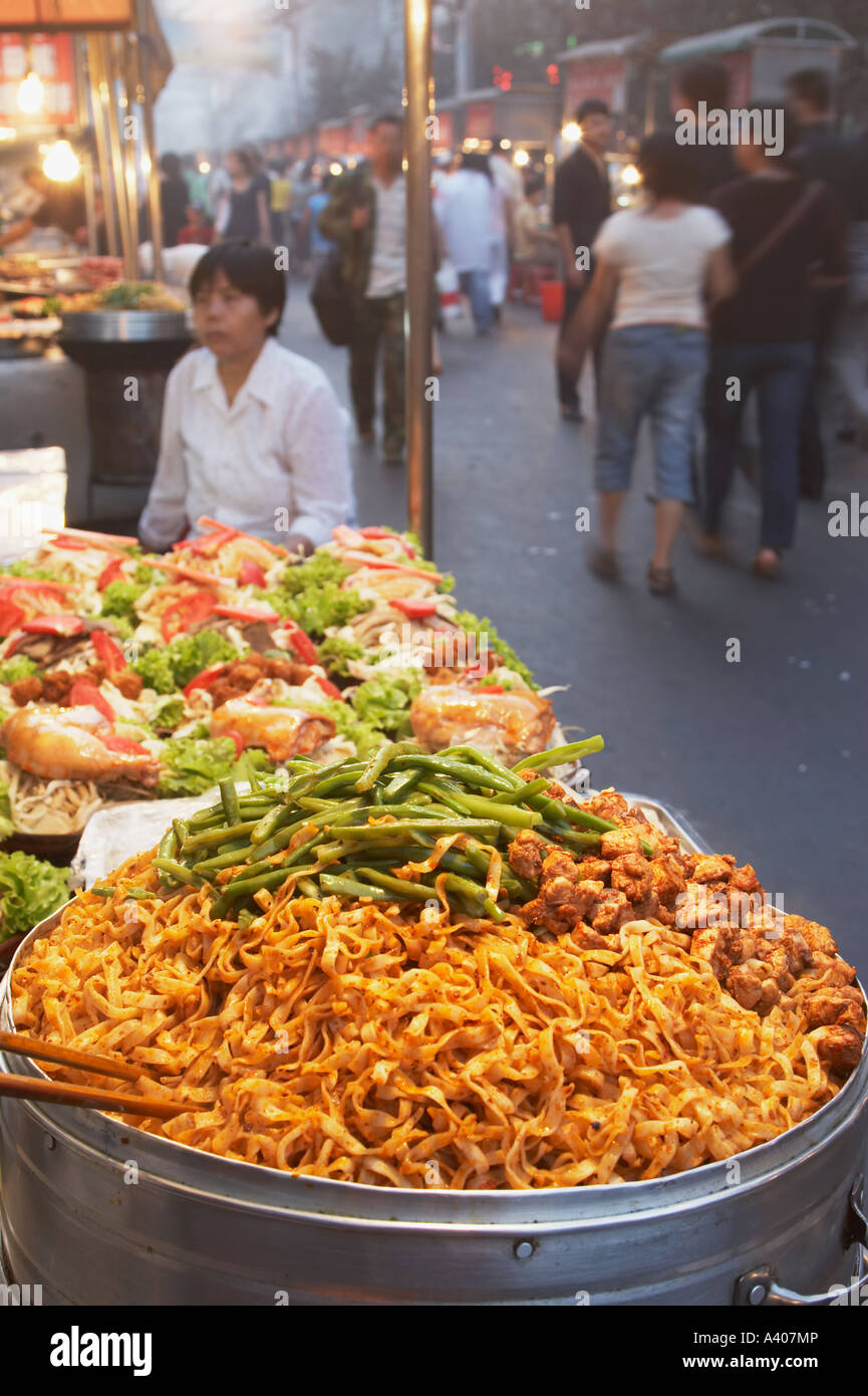 Noodles At Food Stall, Urumqi Stock Photo - Alamy