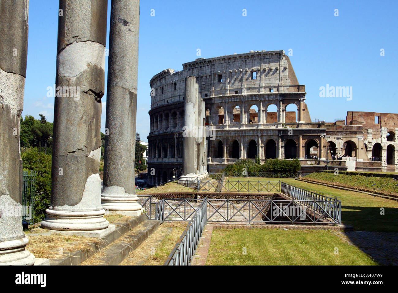 view of Colosseum in Rome Colosseo Stock Photo - Alamy