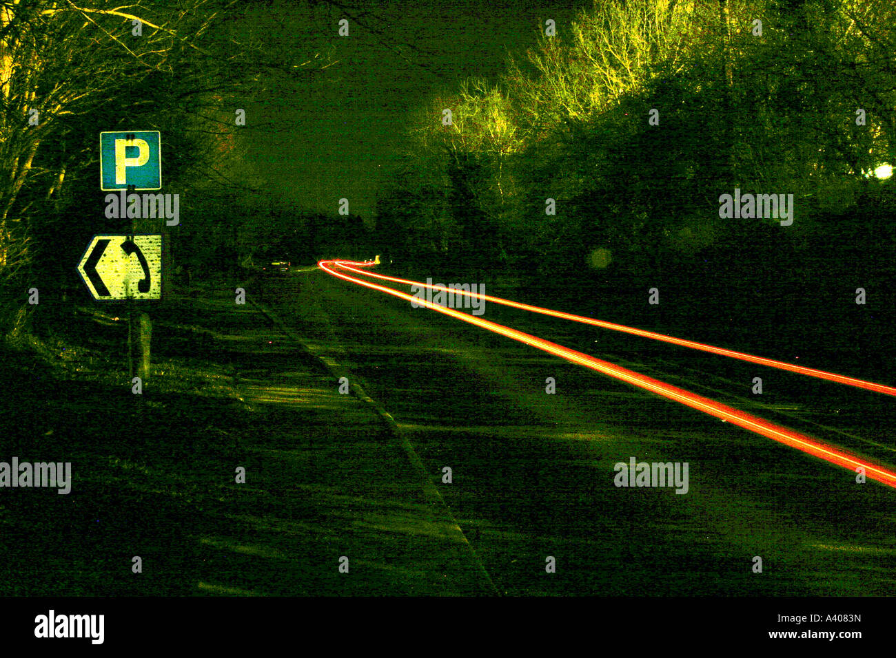 Road deformed sign hi-res stock photography and images - Alamy