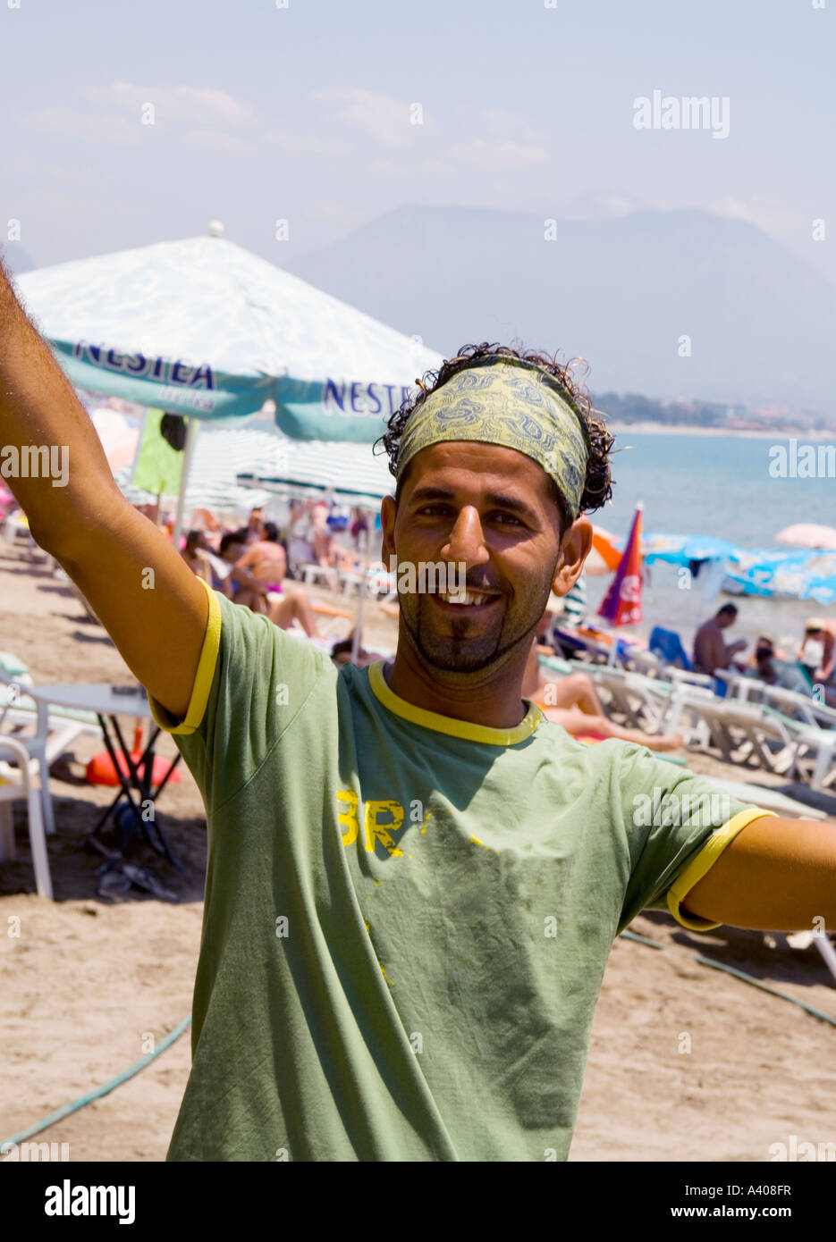 Man on Turkish Riviera Cleopatra Beach Alanya Stock Photo - Alamy