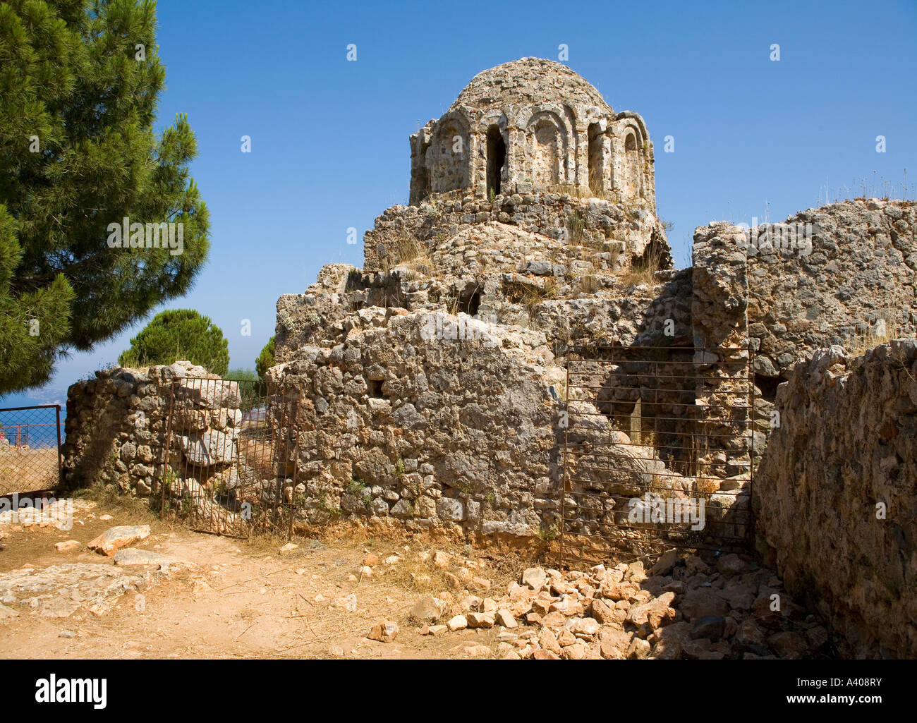 Ruins of Byzantine Church in Castle Alanya Turkey Stock Photo - Alamy