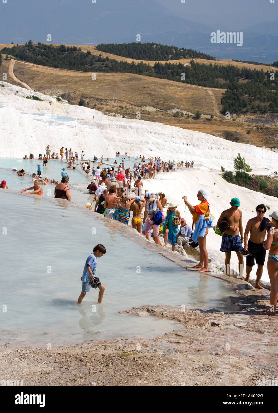 Limestone terraces of Pamukkale Turkey Stock Photo - Alamy