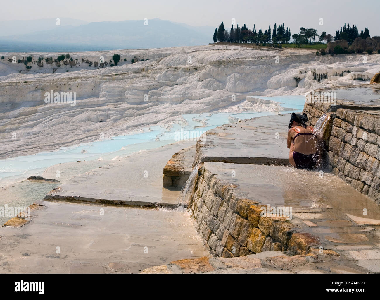 Limestone terraces of Pamukkale Turkey Stock Photo - Alamy