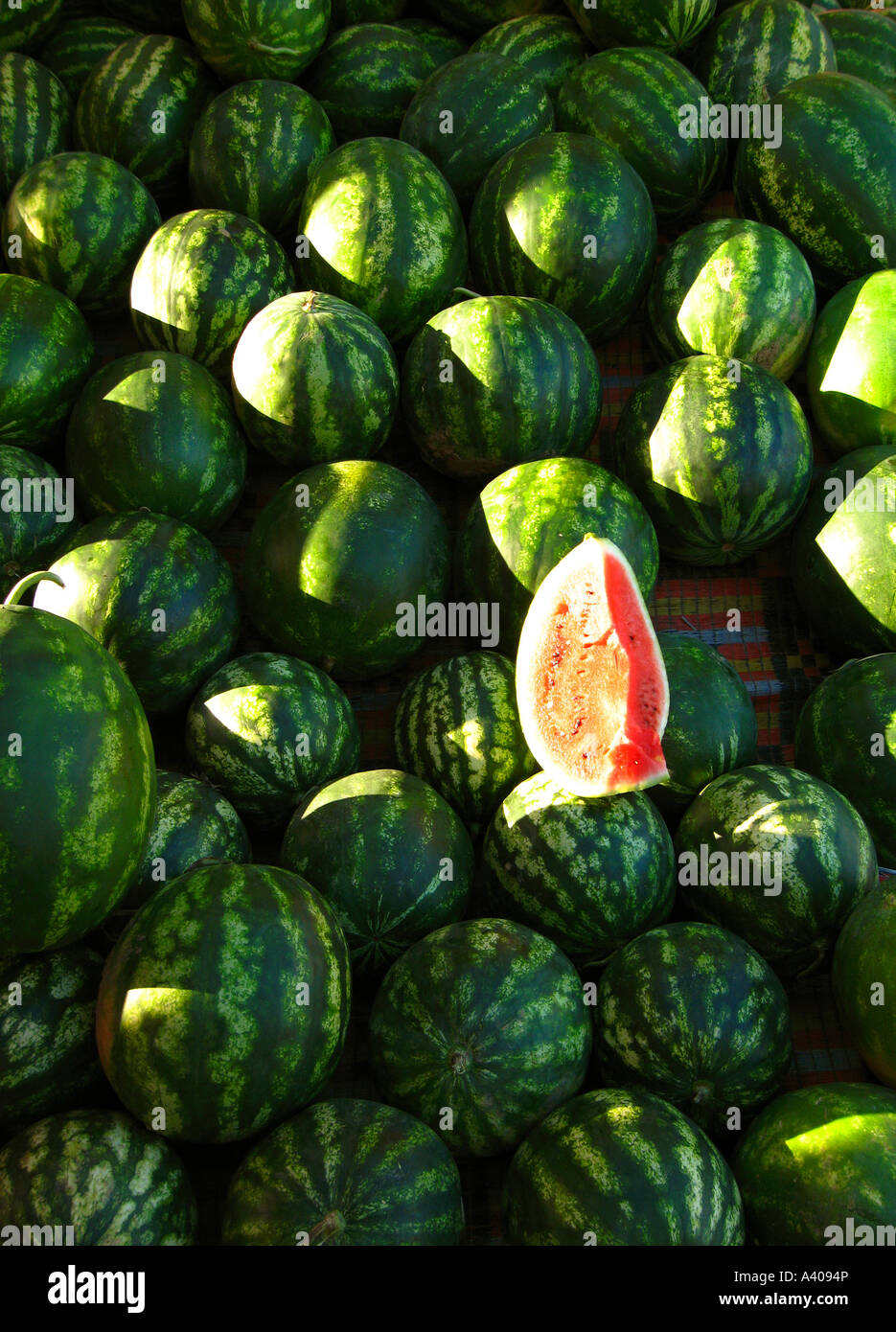 Watermelon at street bazaar Alanya Turkey Stock Photo - Alamy