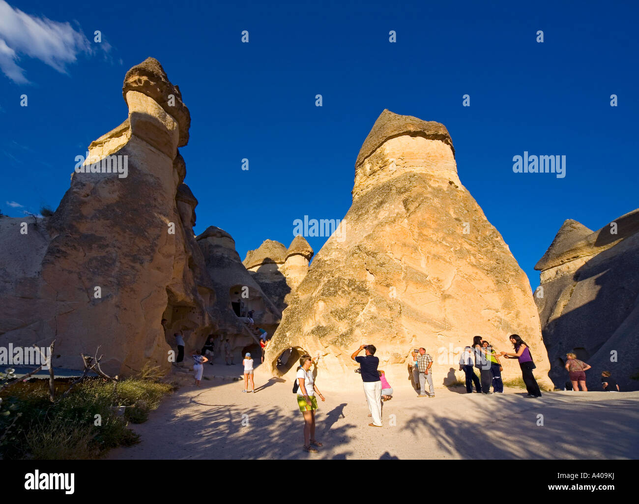 Tourists at Gorome Valley of Zelve Cappadocia Turkey Stock Photo - Alamy