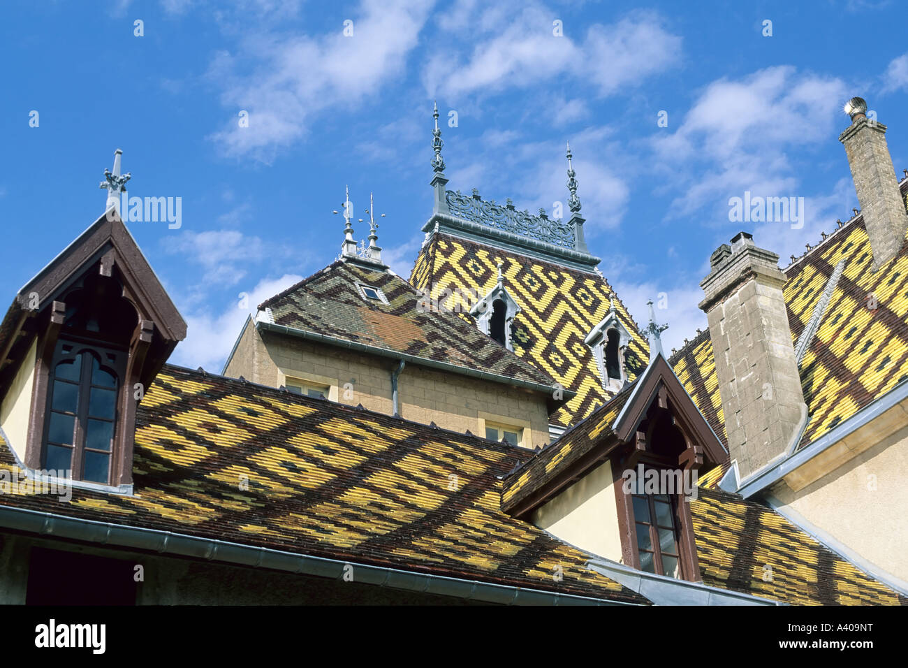 FRANCE BURGUNDY ALOXE-CORTON POLYCHROMATIC GLAZED TILES ROOFING OF ...