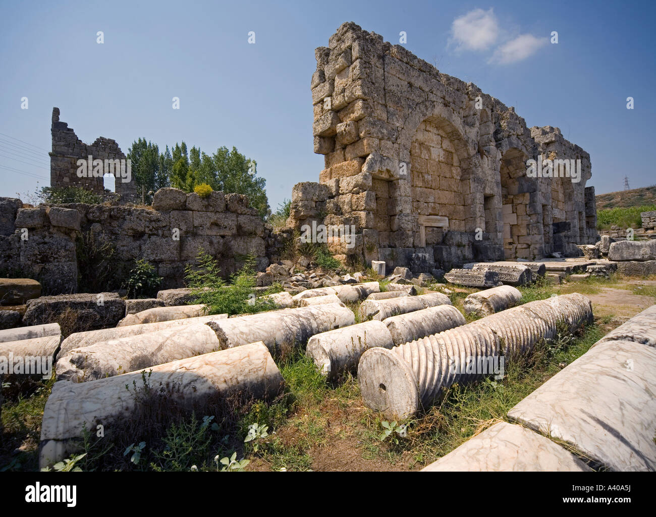 Ancient Perge ruins Turkey Stock Photo - Alamy
