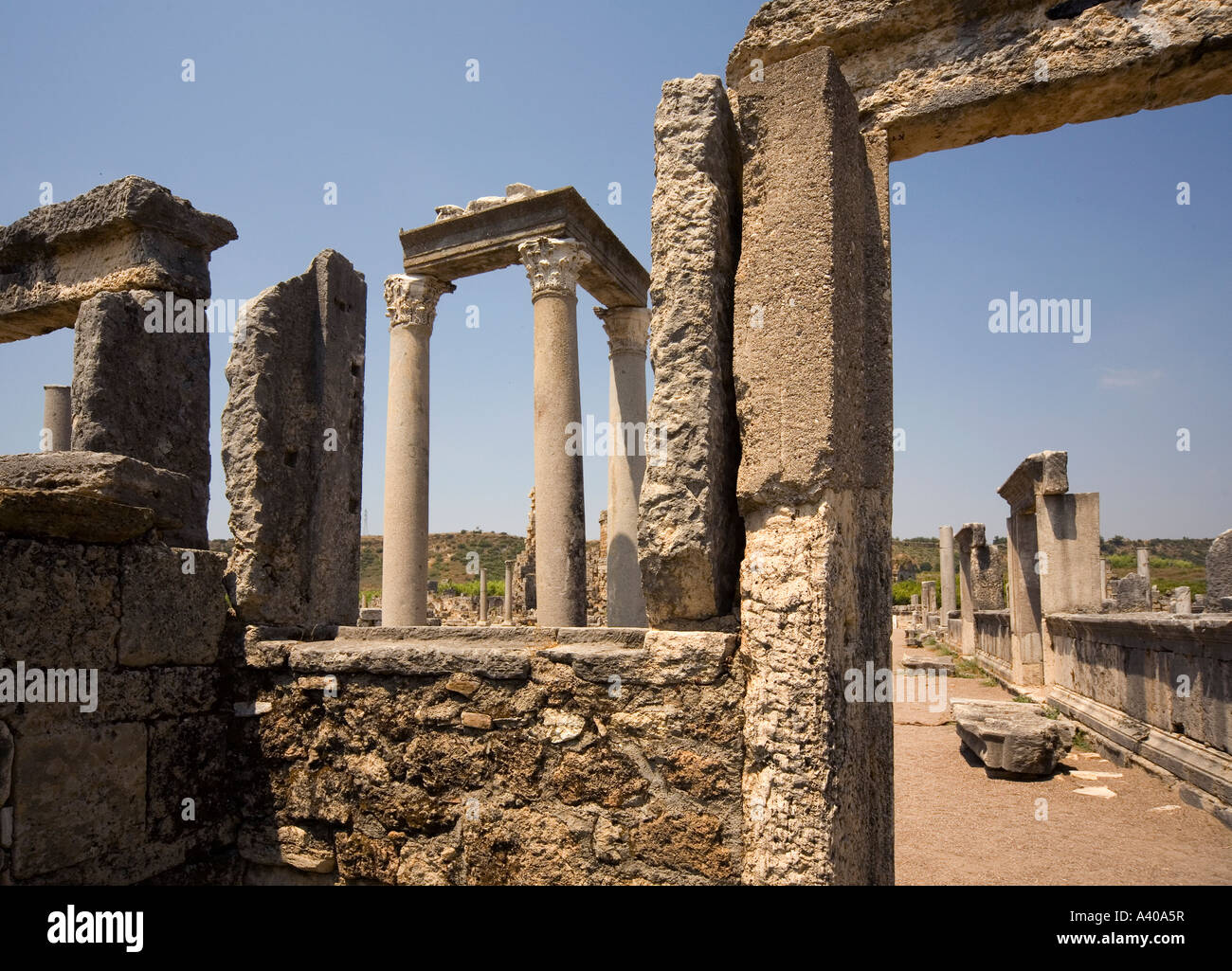 Ancient Perge ruins Turkey Stock Photo - Alamy