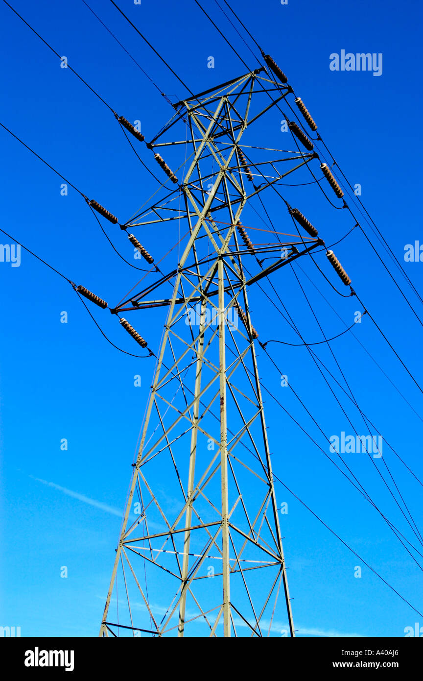 utility tower with power lines Stock Photo - Alamy