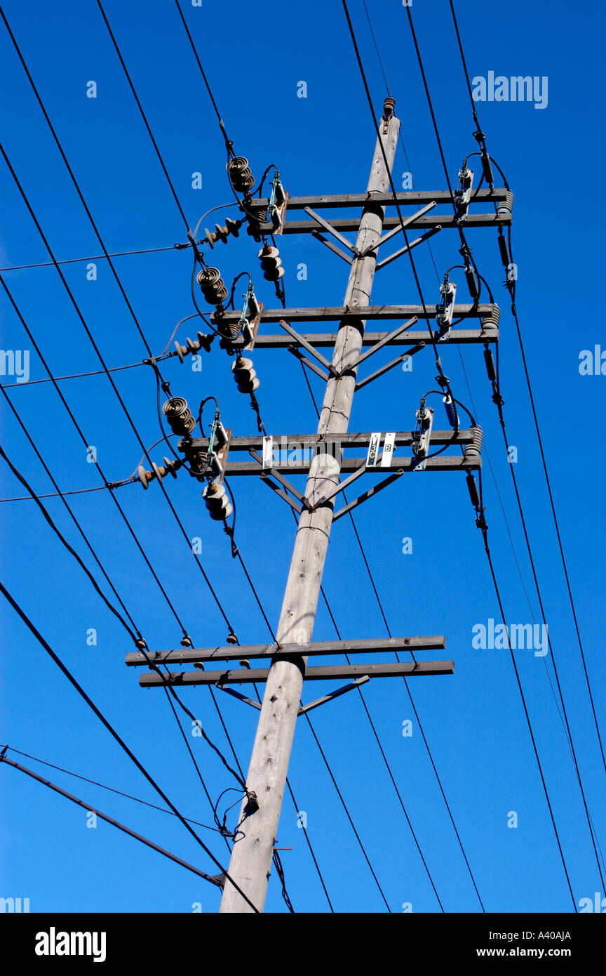 utility tower with power lines Stock Photo - Alamy