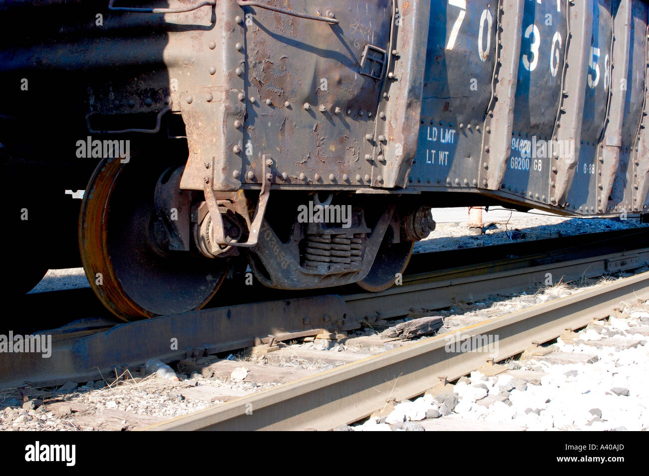 old train car on tracks Stock Photo - Alamy
