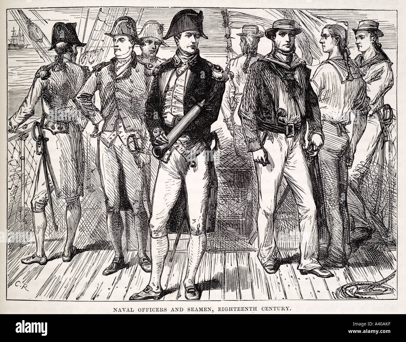 Hat breeches jacket telescope English navy sailor captain petty officer ...