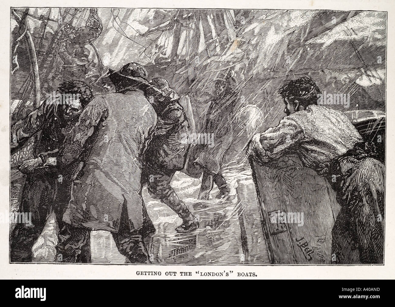 london Evacuating abandoning abandon ship gale storm crew passengers ...