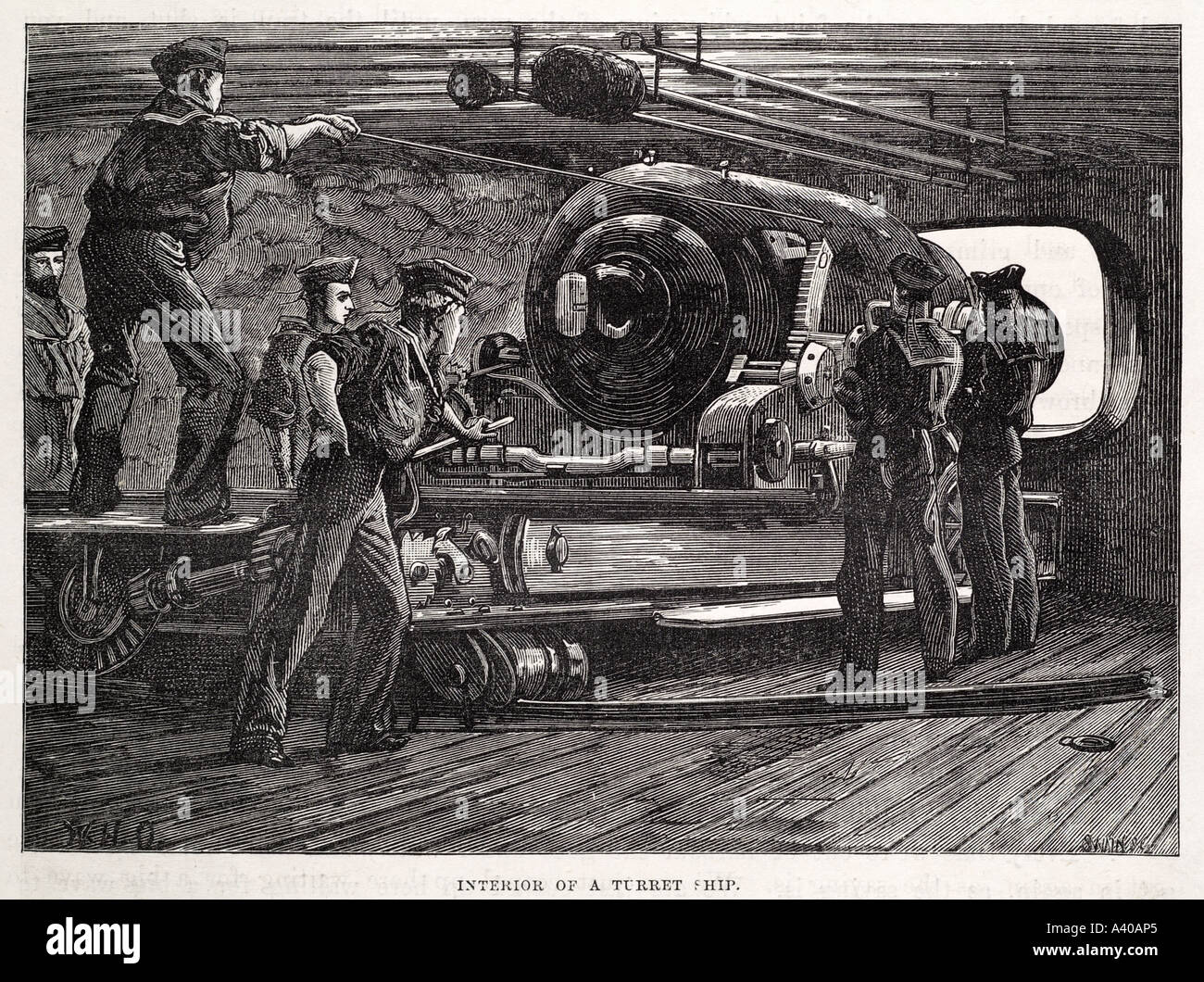 canon very big Steam steamer iron clad boat ship navy marine maritime ...