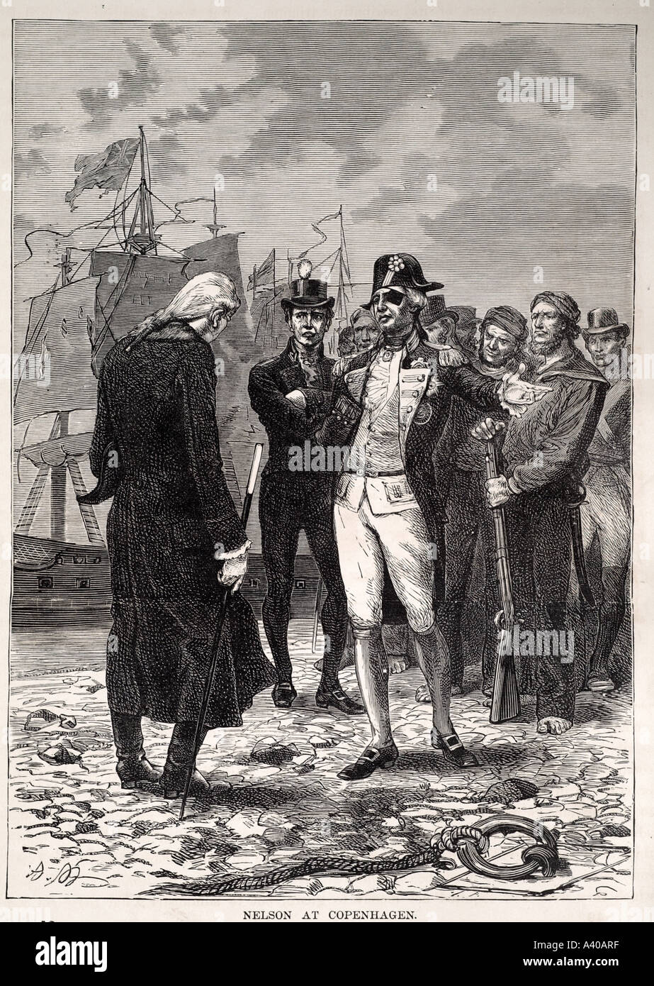 Lord Horatio nelson at copenhagen 1801 naval battle war France victory ...