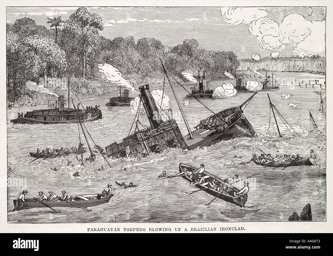 paraguayan Steam steamer screw propeller frigate boat ship navy marine ...