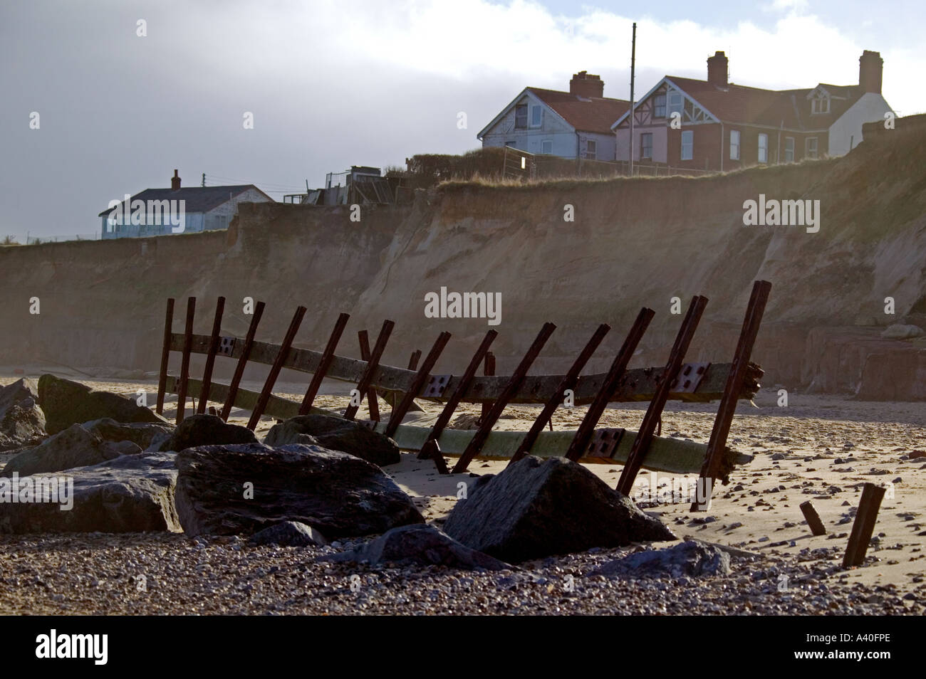 Happisburgh Norfolk,Coastal erosion. Happisburgh. Norfolk Stock Photo ...