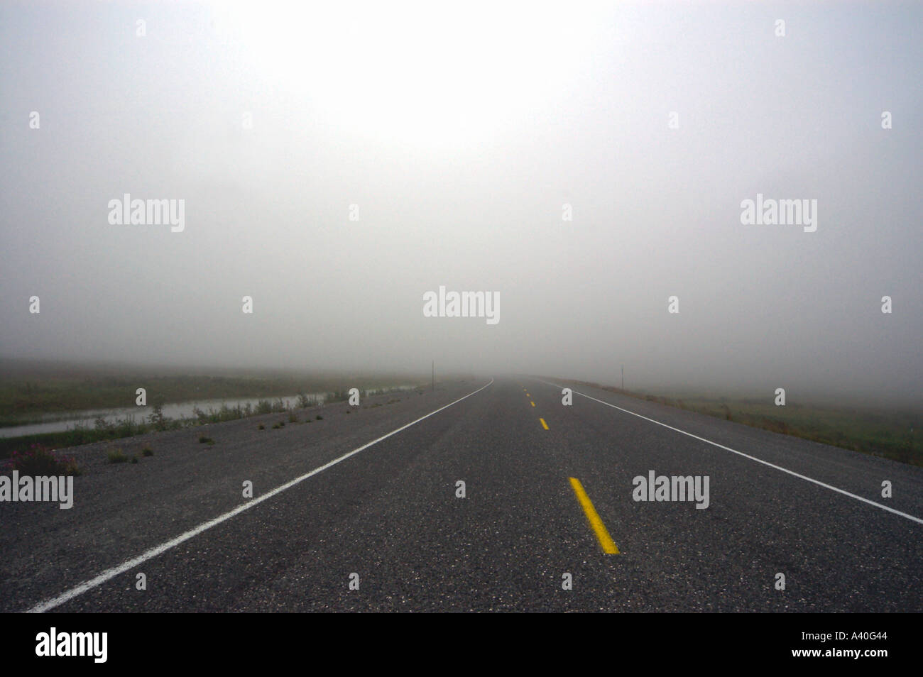 fog highway Alaska Stock Photo - Alamy